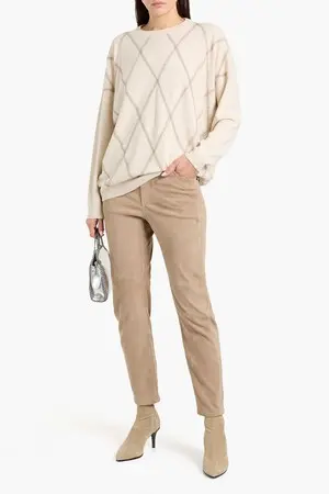 Brunello Cucinelli Slim-leg Suede Pants