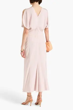 Victoria Beckham Gathered Satin-crepe Midi Dress