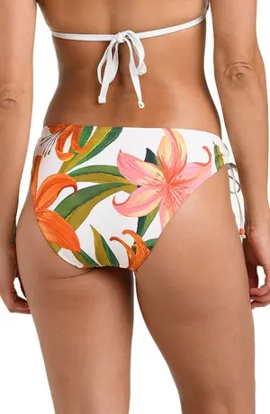 La Blanca Jungle Blossoms Adjustable Bikini Bottom - Ivory Multi