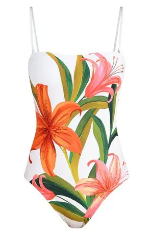 La Blanca Jungle Blossoms Beaded One-piece Swimsuit