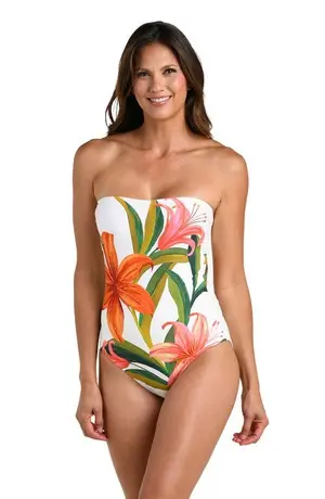 La Blanca Jungle Blossoms Beaded One-piece Swimsuit