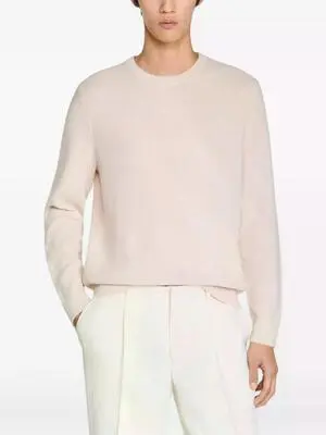Sandro Seed Stitch Crew Neck Sweater - Neutrals