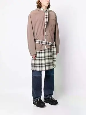 Mihara Yasuhiro Layered Detail Plaid Shirt Coat