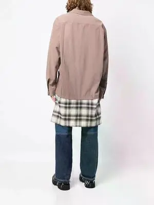 Mihara Yasuhiro Layered Detail Plaid Shirt Coat