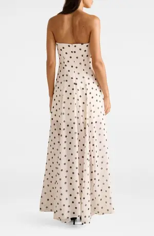 EVER NEW Kimora Dot Print Strapless Maxi Dress