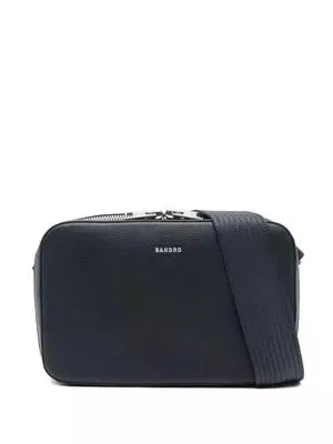 Sandro Grained Leather Cross Body Bag - Blue