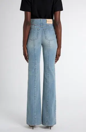 Alexander McQueen Foldover Waist Bootcut Jeans
