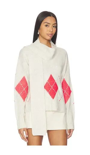 Sanctuary Argyle Scarf Sweater - Tulip Multi Argyle