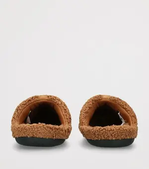 Moon Boot Faux Shearling Slippers - Brown