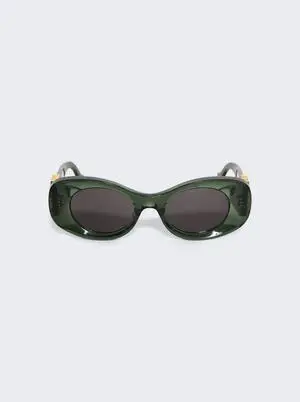 Loewe Beveled Oval Maxi Anagram Sunglasses - Green