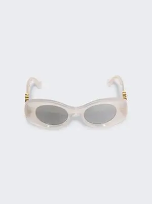Loewe Beveled Oval Maxi Anagram Sunglasses - White