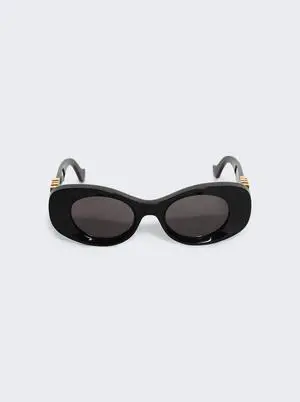 Loewe Beveled Oval Maxi Anagram Sunglasses - Black