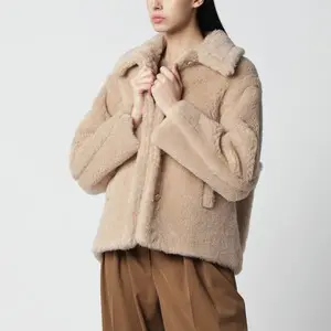 Max Mara Alpaca And Wool Teddy Cropped Coat