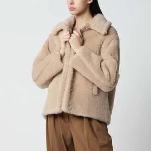 Max Mara Light Alpaca And Wool Teddy Cropped Coat