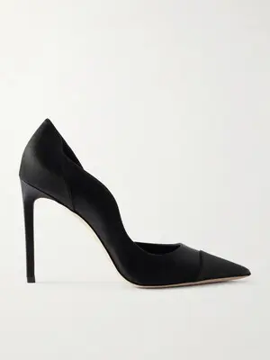 JIMMY CHOO Brigitte 100 Satin Pumps - Black