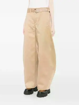 Sacai Belt-loop Ring-belt Trousers - Neutrals