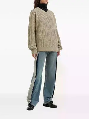 MAISON MARGIELA V-neck Cable-knit Sweater
