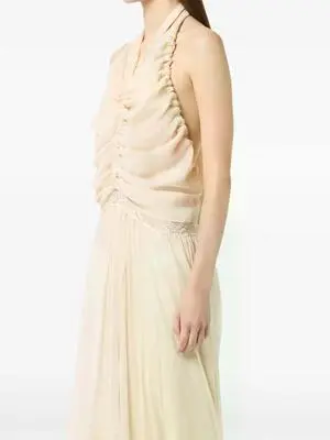 Blumarine Georgette Maxi Dress - Neutrals