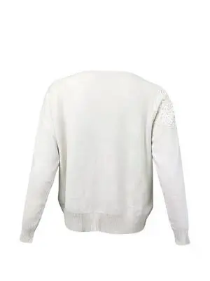 D.exterior Lace Appliqué Sweater