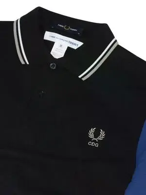 Comme Des Garçons X Fred Perry Colour-block Short-sleeve Polo Shirt - Black
