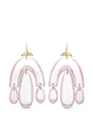 TEN THOUSAND THINGS 18kt Chandelier Rose Quartz Earrings - Gold