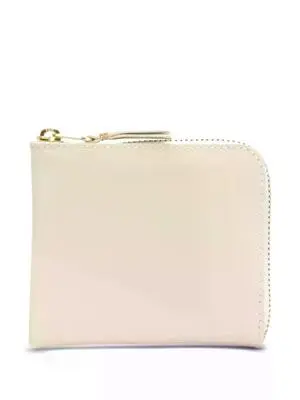 Comme Des Garçons Half-zip Leather Wallet - Neutrals