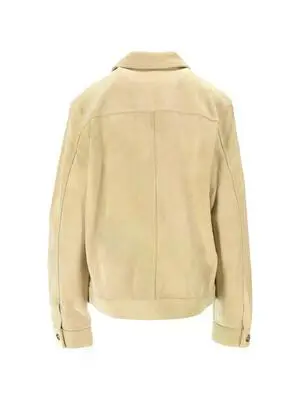 AMI Paris Buttoned Leather Jacket - Neutrals