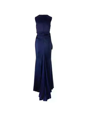 Talbot Runhof Draped Sleeveless Midi Dress