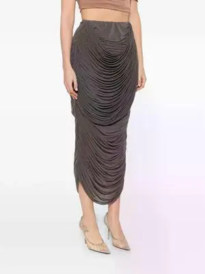 Magda Butrym Ruched Draped Skirt - Brown