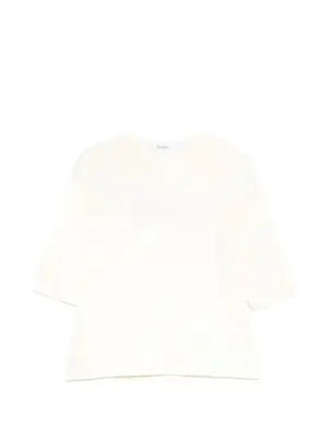 Max Mara Embroidered T-shirt - Neutrals