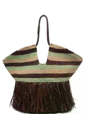 Zimmermann Striped Fringed Tote Bag - Red