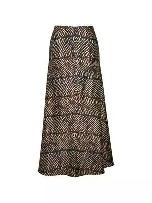 PETER COHEN Animal-print Flared Midi Skirt