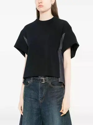 Sacai Exposed-seam Cotton T-shirt - Blue
