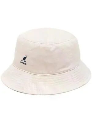KANGOL Embroidered Logo Bucket Hat - Neutrals