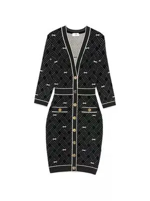 Elisabetta Franchi Patterned Button Dress
