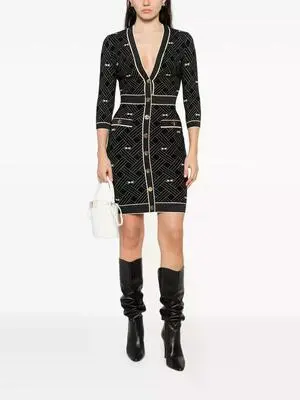 Elisabetta Franchi Patterned Button Dress