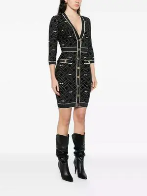 Elisabetta Franchi Patterned Button Dress