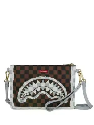 SPRAYGROUND Shark-print Clutch - Brown