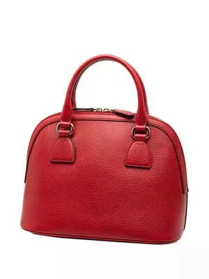 Gucci Small Calfskin Gg Charm Dome Satchel - Red