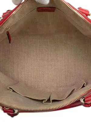 Gucci Small Calfskin Gg Charm Dome Satchel - Red