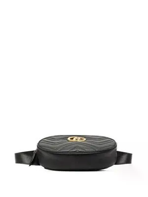 Gucci Small Gg Marmont Matelasse Leather Belt Bag - Black