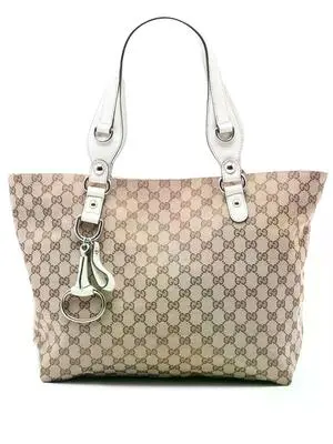 Gucci Gg Canvas Icon Bit Tote - Brown
