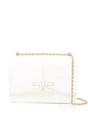 Elisabetta Franchi Logo Chain Mini Bag - White