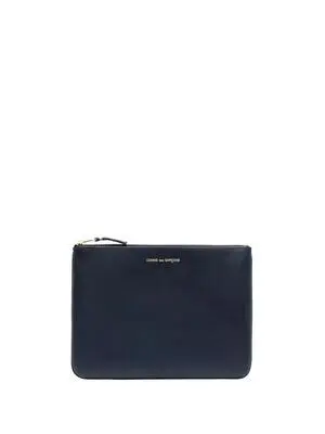 Comme Des Garçons Logo Print Zipped Purse - Blue