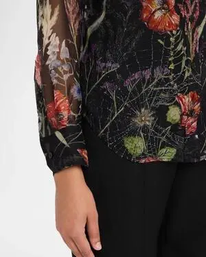 Alexander McQueen Floral-print Silk Organza Blouse