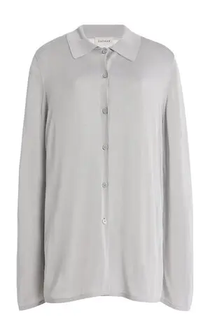 HOUSE OF DAGMAR Knit Longline Shirt - Silver