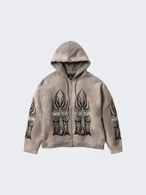 WHO DECIDES WAR BY EV BRAVADO Winged Zip-up Hoodie