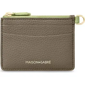 MAISON DE SABRE Leather Zipped Card Pouch - Cashmere Matcha