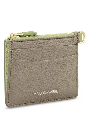 MAISON DE SABRE Leather Zipped Card Pouch - Cashmere Matcha