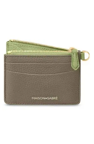 MAISON DE SABRE Leather Zipped Card Pouch - Cashmere Matcha